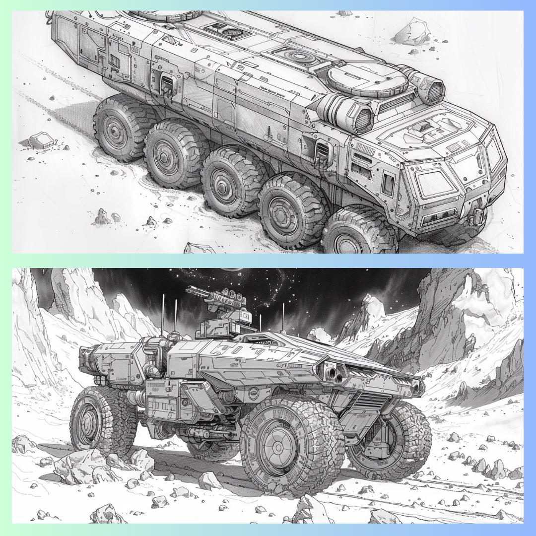 150 Coloring Pages With Moon Vehicles - Etsy