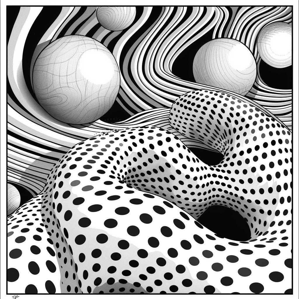 50 Abstract Black and White Coloring Pages With Anamorphic Designs - Etsy