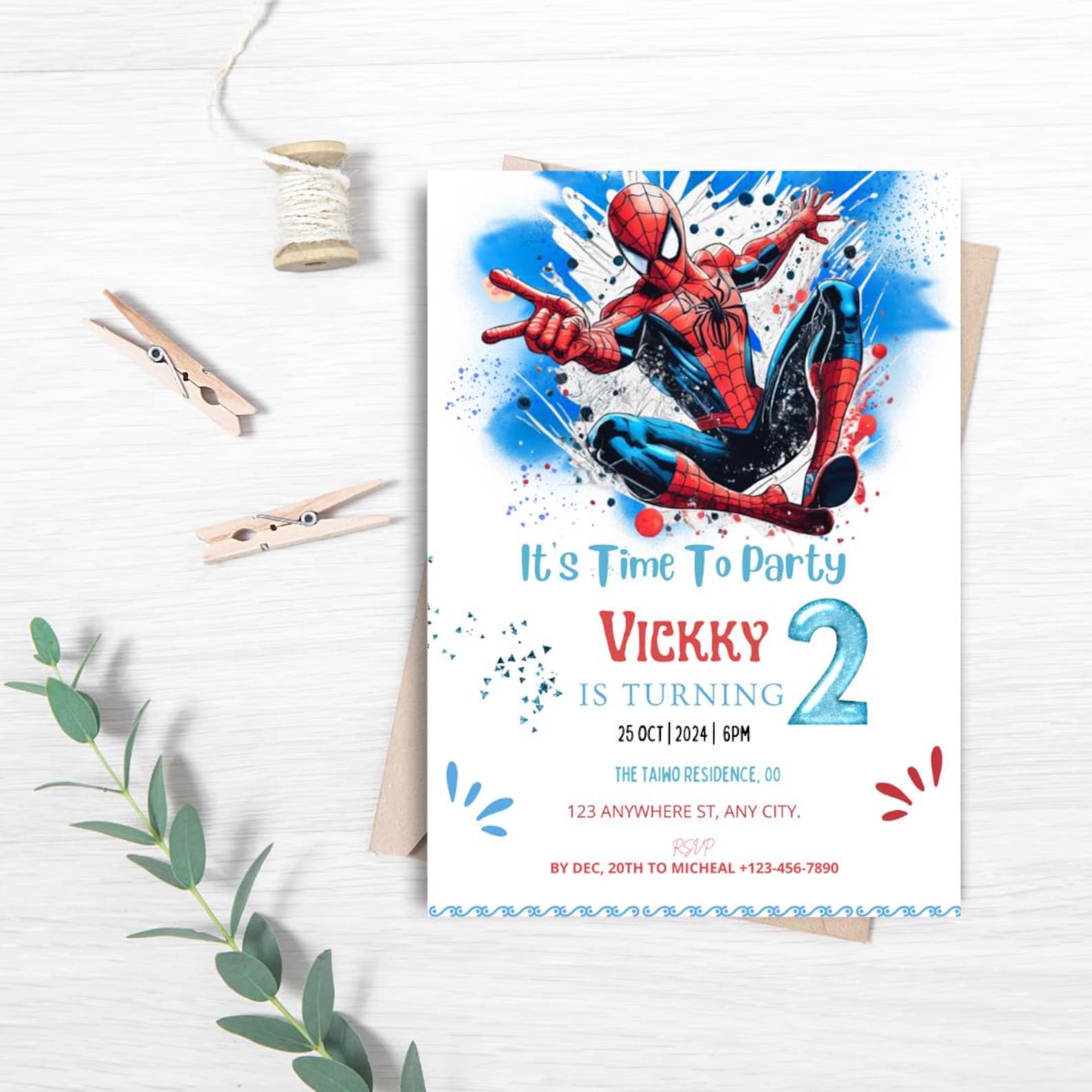 Editable Spiderman Birthday Invitation Template (digital Download) - Etsy