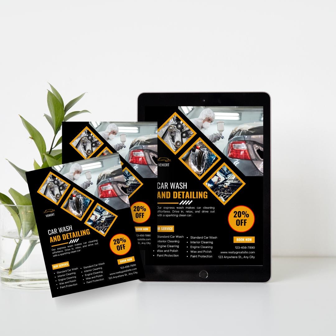 Automobile Service Flyer, Printable Car Repair Marketing Template ...