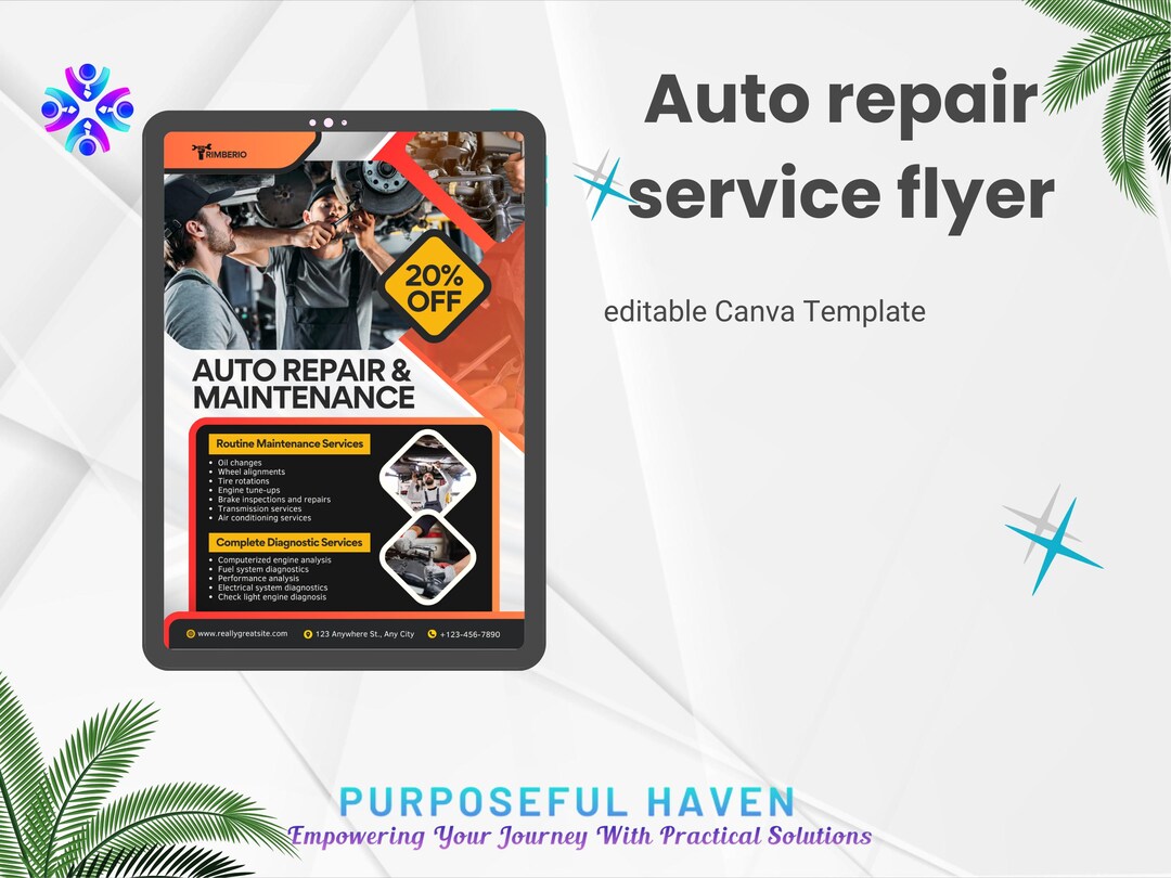 Automobile Service Flyer, Printable Car Repair Marketing Template ...