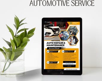 Automobile Service Flyer, Printable Car Repair Marketing Template ...
