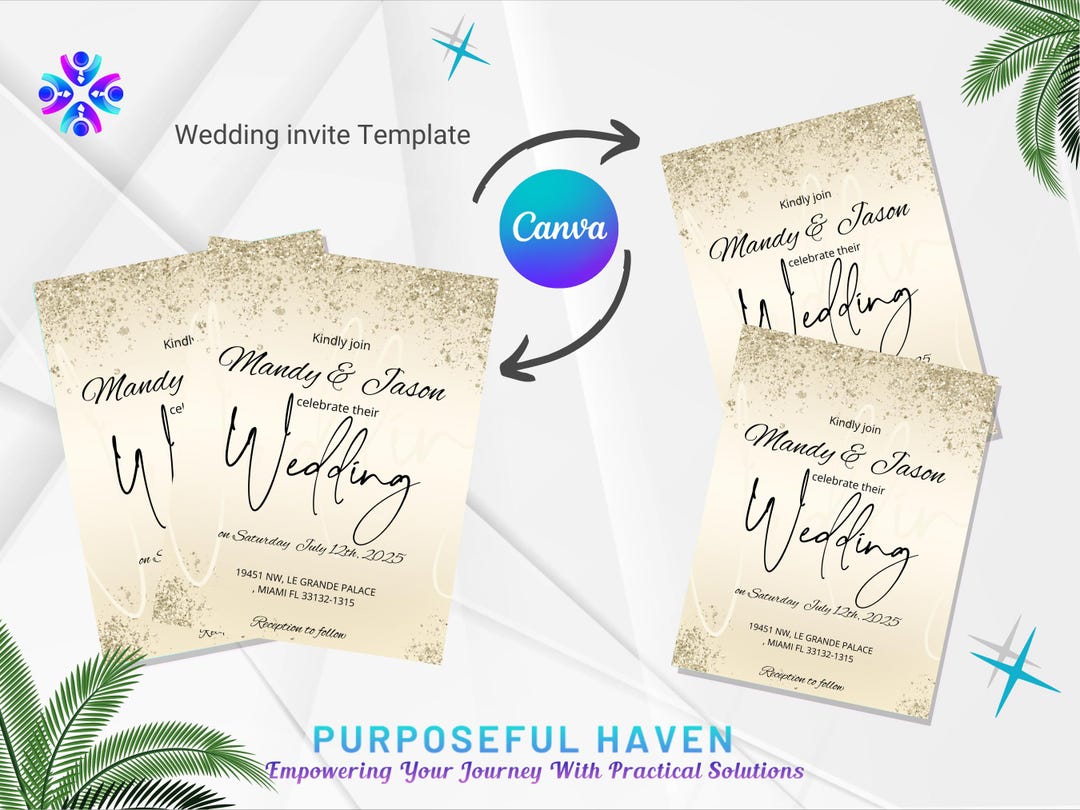 Editable Wedding Invitation Template – Digital Download for DIY Brides ...