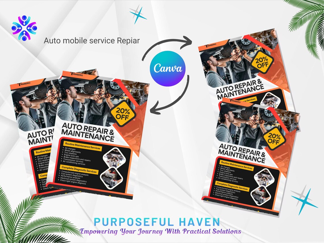Automobile Service Flyer, Printable Car Repair Marketing Template ...
