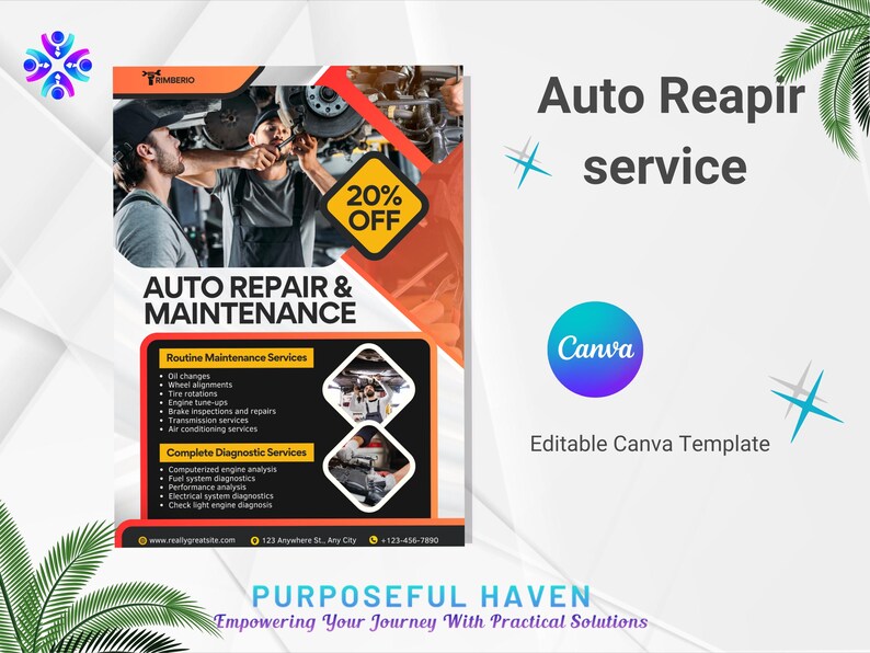 Automobile Service Flyer, Printable Car Repair Marketing Template ...