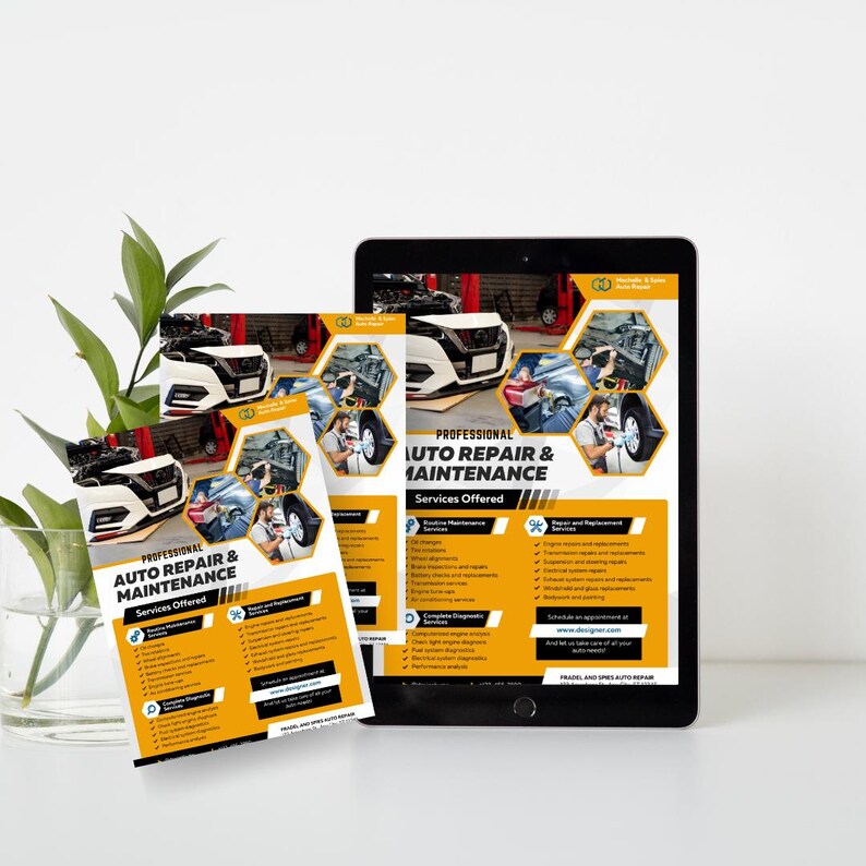 Printable Car Repair Flyer Template, Editable Auto Service Marketing ...