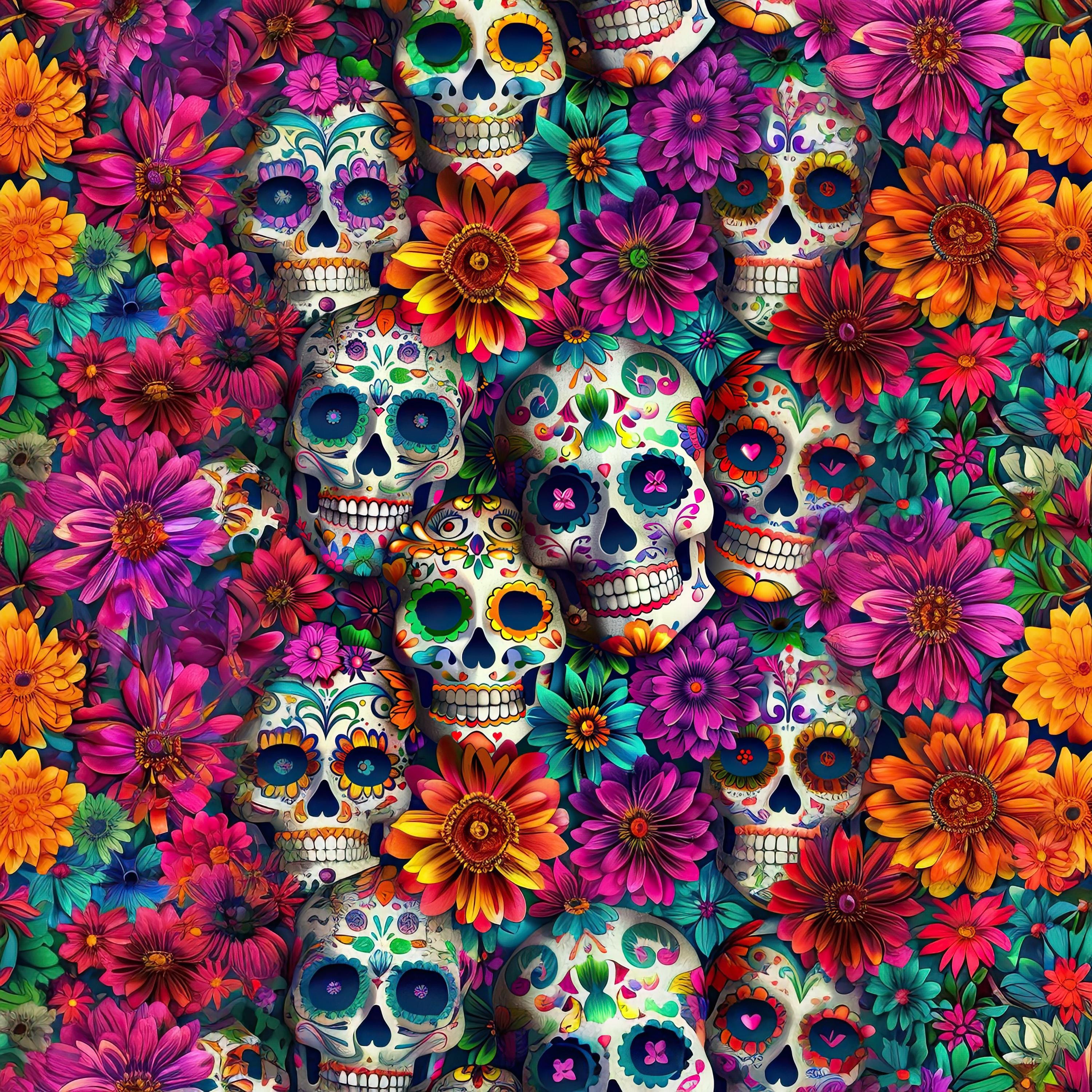 Sugar Skulls Digital Art Bundle. High Quality 12x12 Vinyl/sublimation ...