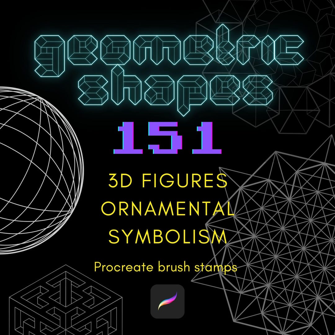 Unique Geometric Shapes & Procreate 3D Brushes - Tattoo Art | Linework ...