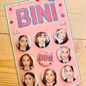 BINI Fan Merch Button Pin Set Featuring Aiah, Colet, Gwen, Jhoanna ...