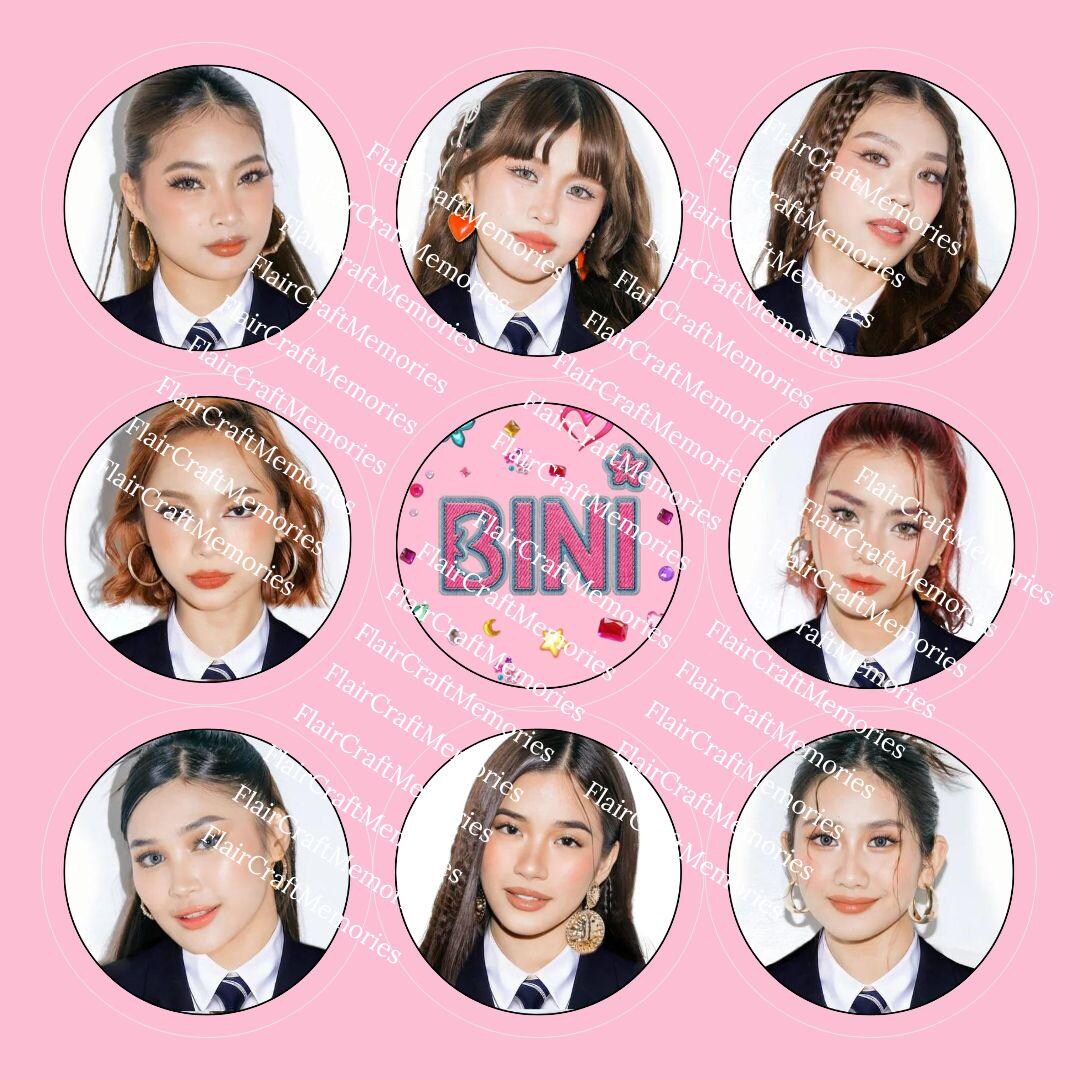 BINI Fan Merch Button Pin Set Featuring Aiah, Colet, Gwen, Jhoanna ...