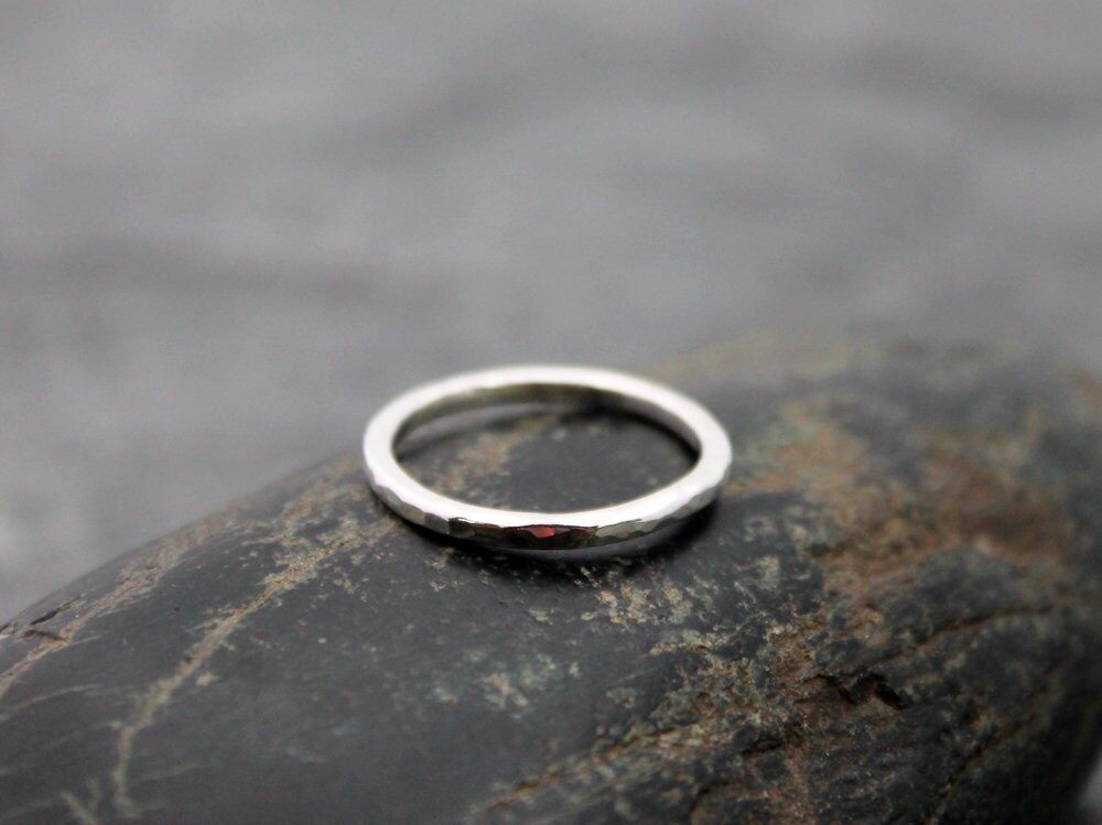 Artisan Hammered Sterling Silver Stacking Ring Friendship - Etsy Canada