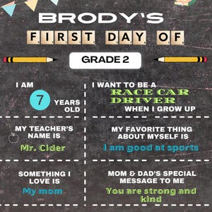 First Day of School Sign Customizable Digital Template - Etsy