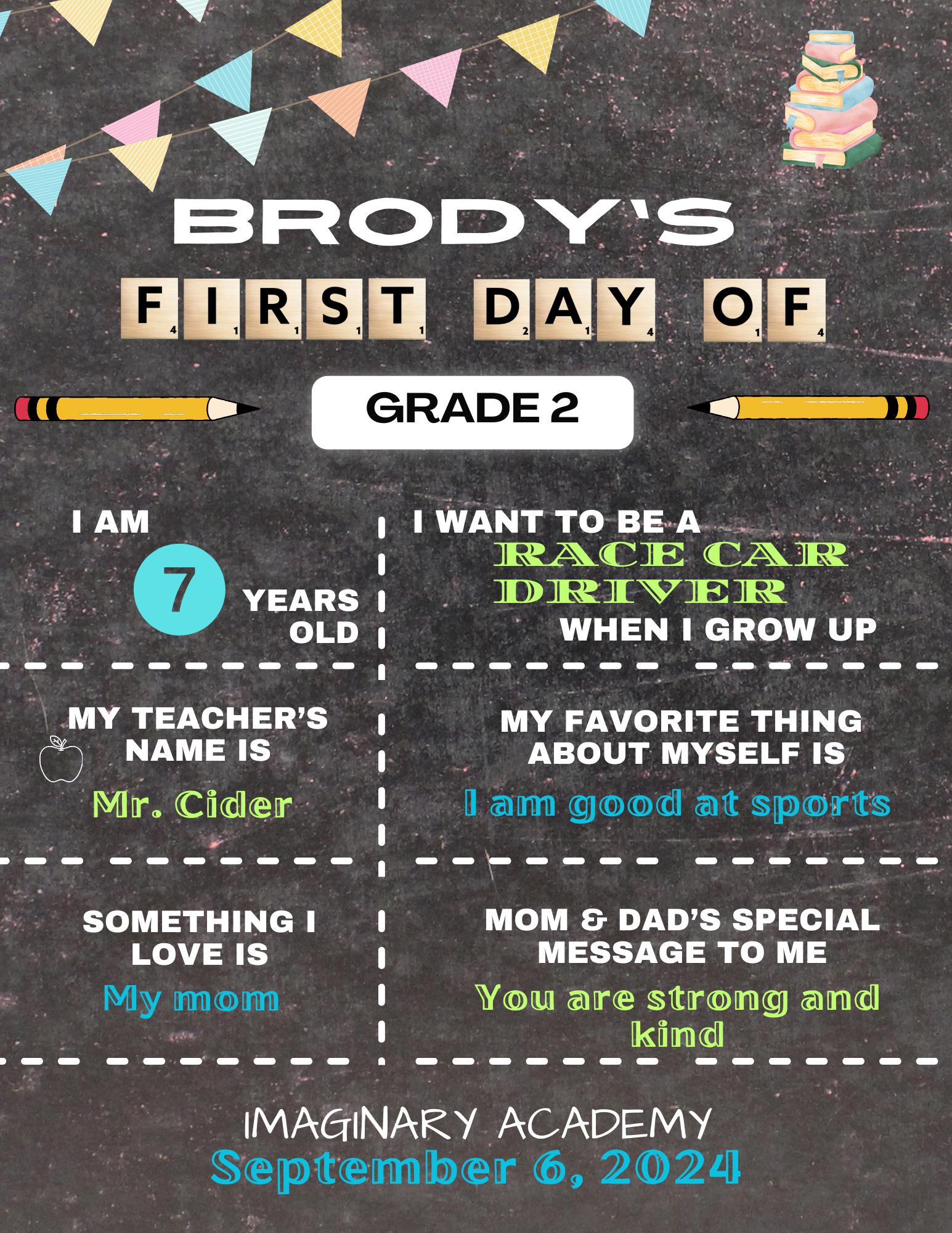 First Day of School Sign Customizable Digital Template - Etsy