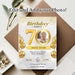 70th Birthday Invitation Template, Editable Photo, Canva (digital ...