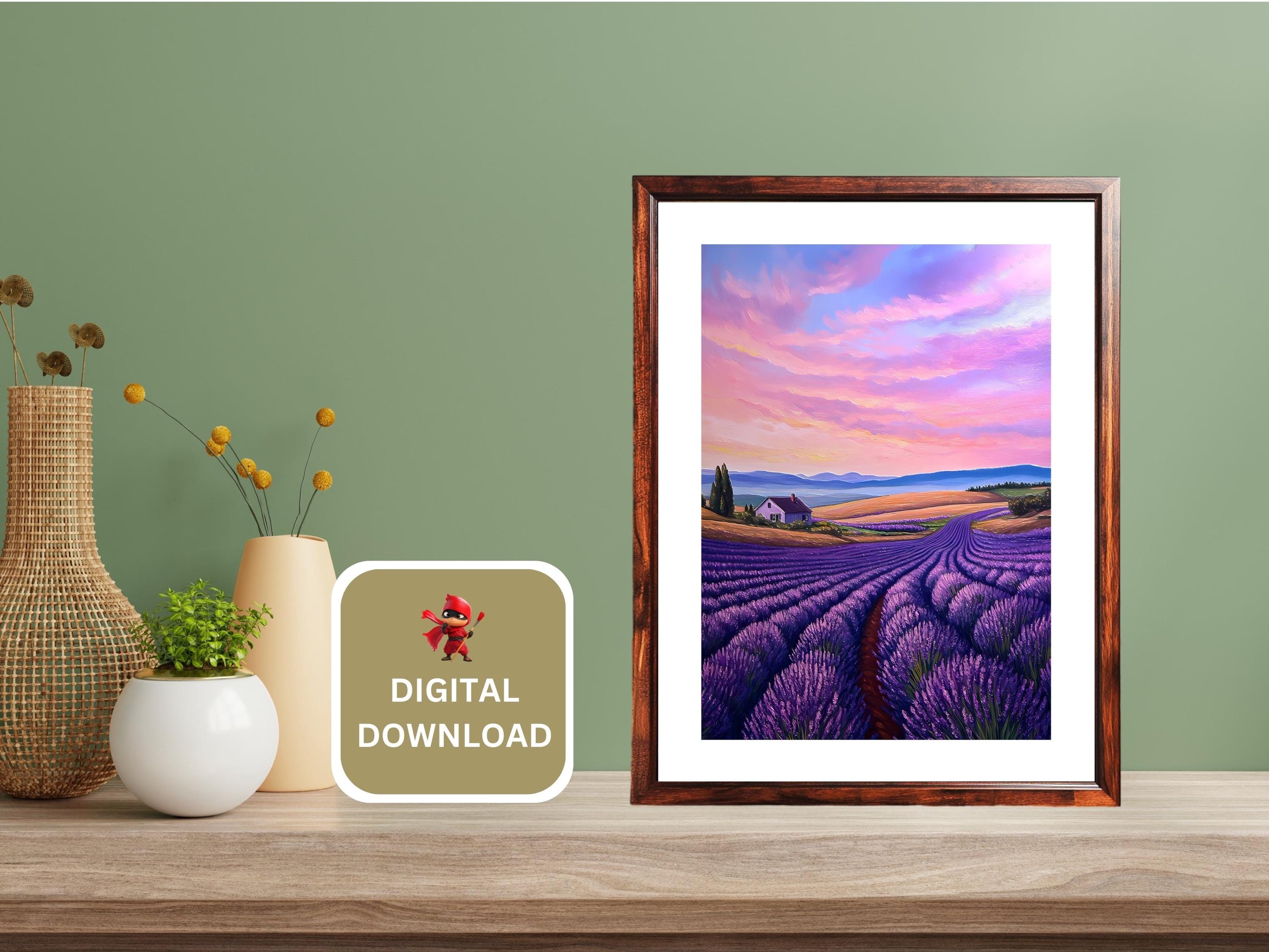 Lavender, Landscape, Digital, Download, Printable, Home Decor, Art Gift ...