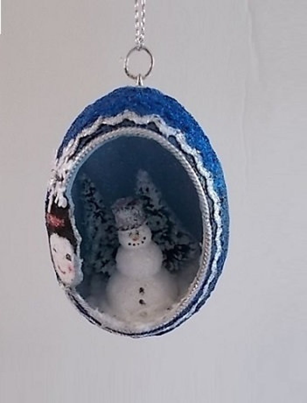 Snowman Face Winter Egg Shell Ornament - Etsy