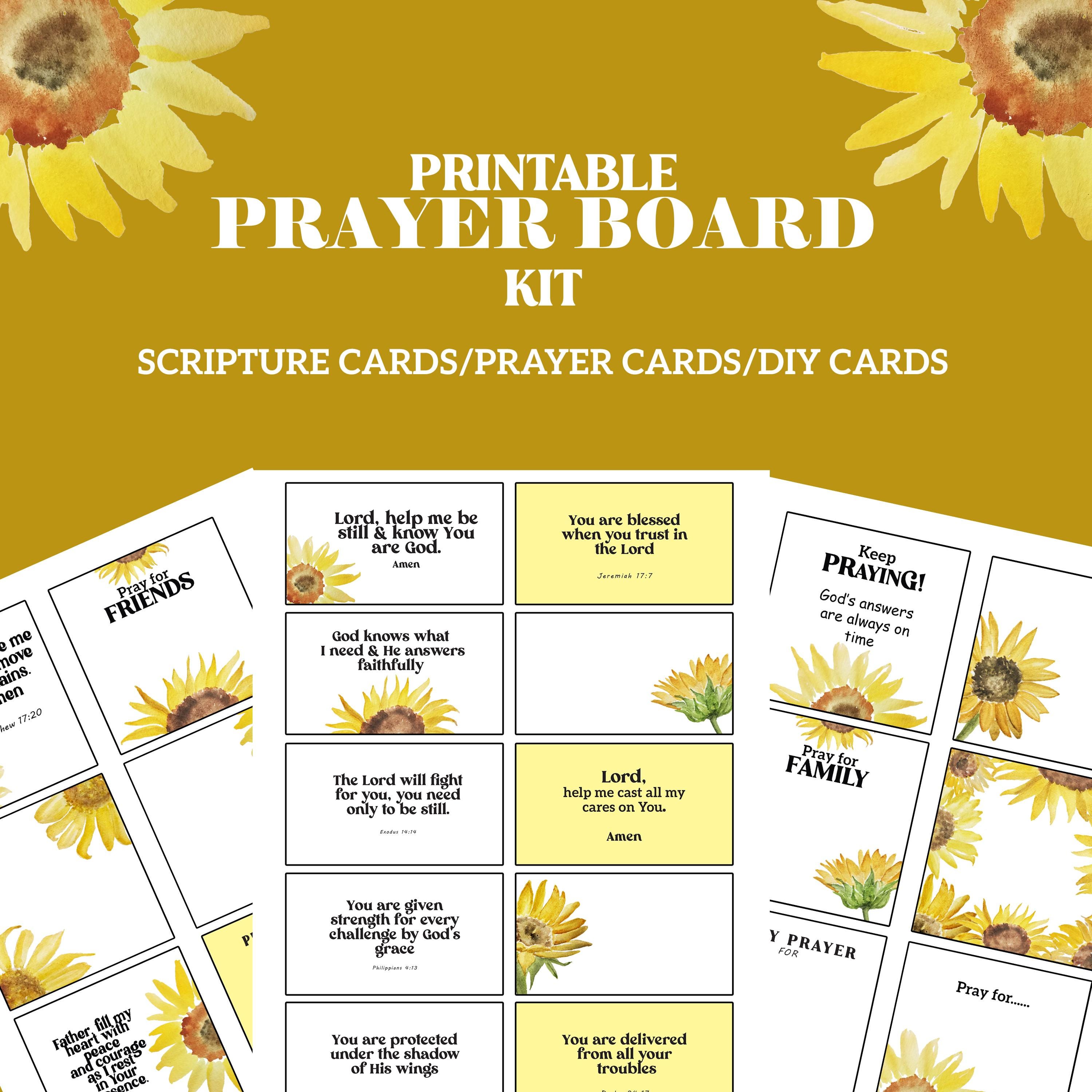 Prayer Board Kit Printable Bundle, Encouraging Prayer Board Card for ...