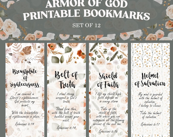 Armor of God Bookmark Printable PDF | Double-sided Christian Bible ...
