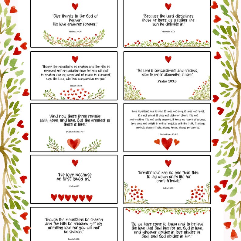 Prayer Board Kit Printable Bundle, God's Love Encouraging Scripture ...