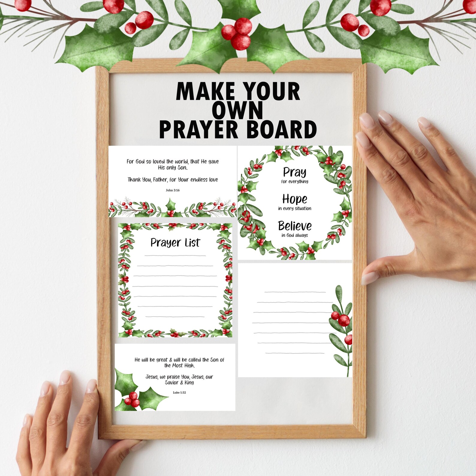 Christmas Prayer Board Cards, Bible Verse Printables (digital Download ...