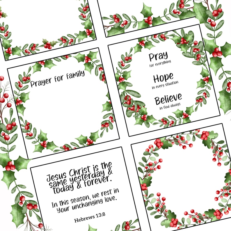 Christmas Prayer Board Kit Bundle Printable Mini Cards for Prayer ...