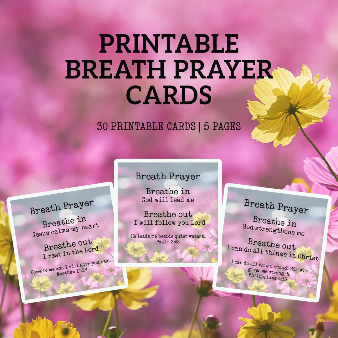 30 Printable Breath Prayer Cards for Healing, Grief, Inner Peace ...