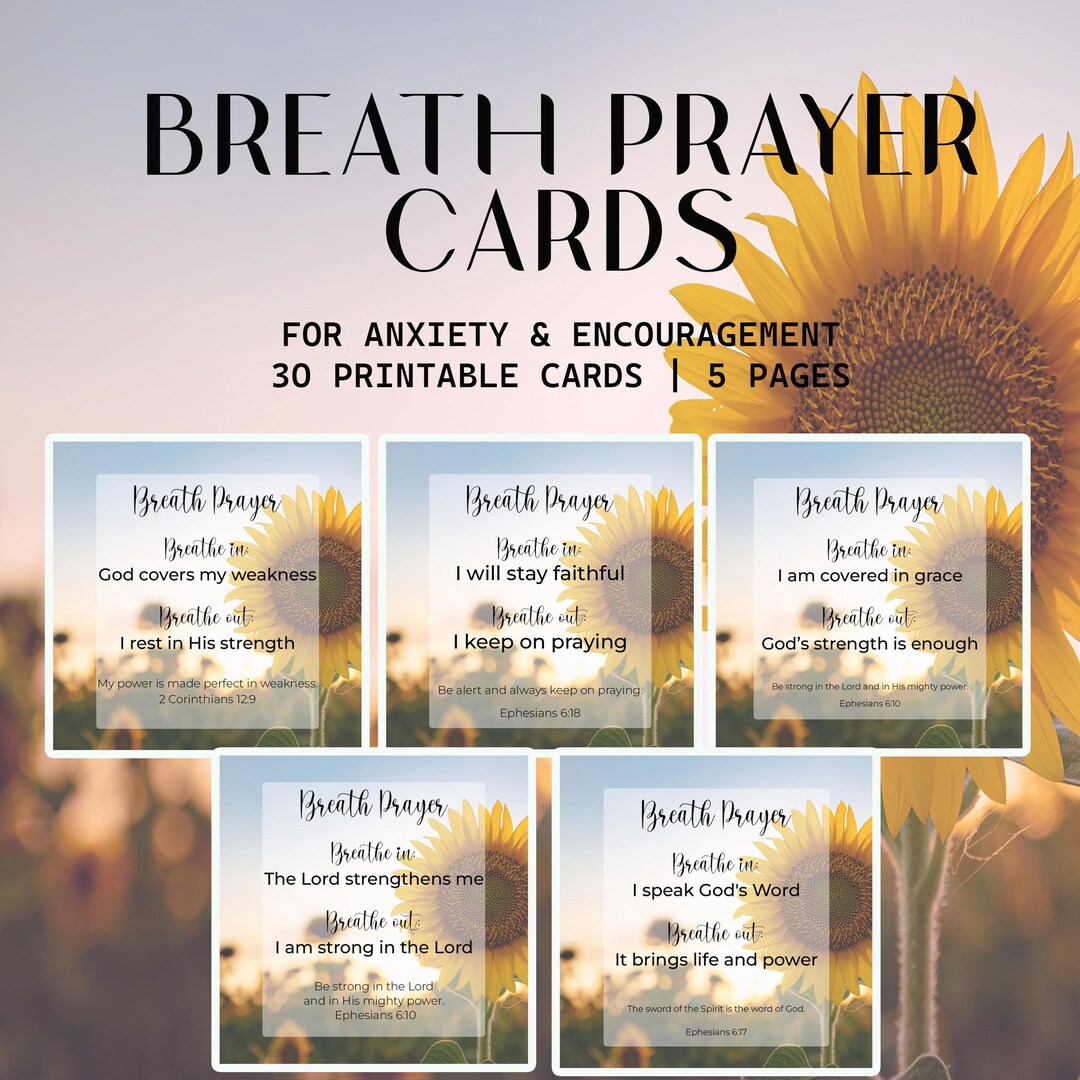 Christian Breath Prayer Cards: Armor of God Faith-based Affirmations ...