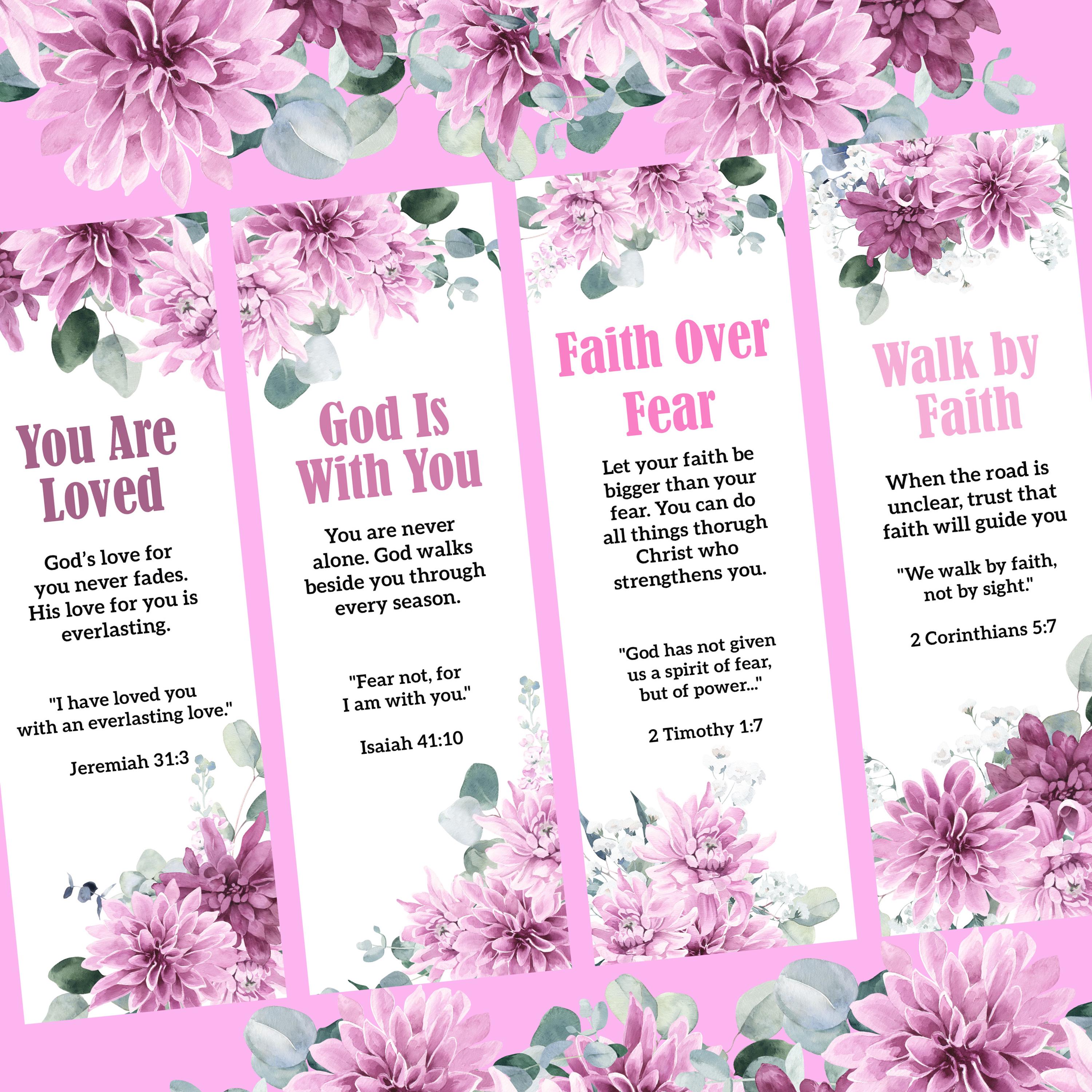 Bible Verse Bookmarks – Printable Christian Bookmark Set – Encouraging ...