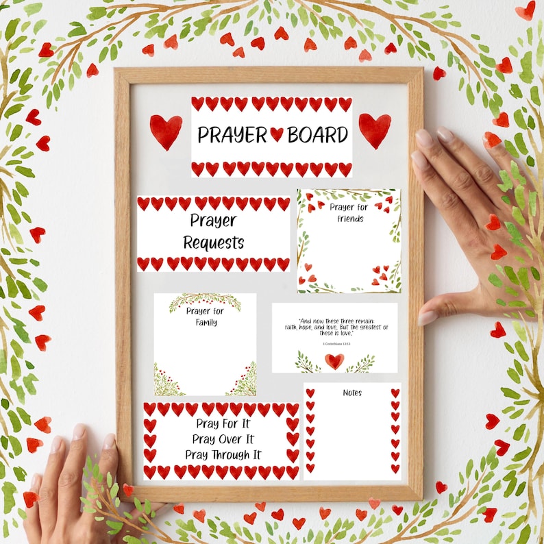 Prayer Board Kit Printable Bundle, God's Love Encouraging Scripture ...