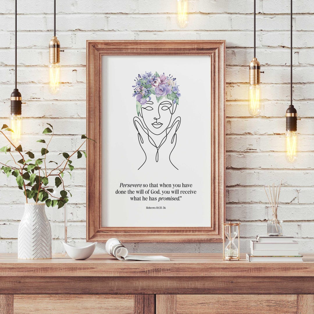 Bible Verse Printable Wall Art, Line Art Print, Scripture Wall Art Home ...