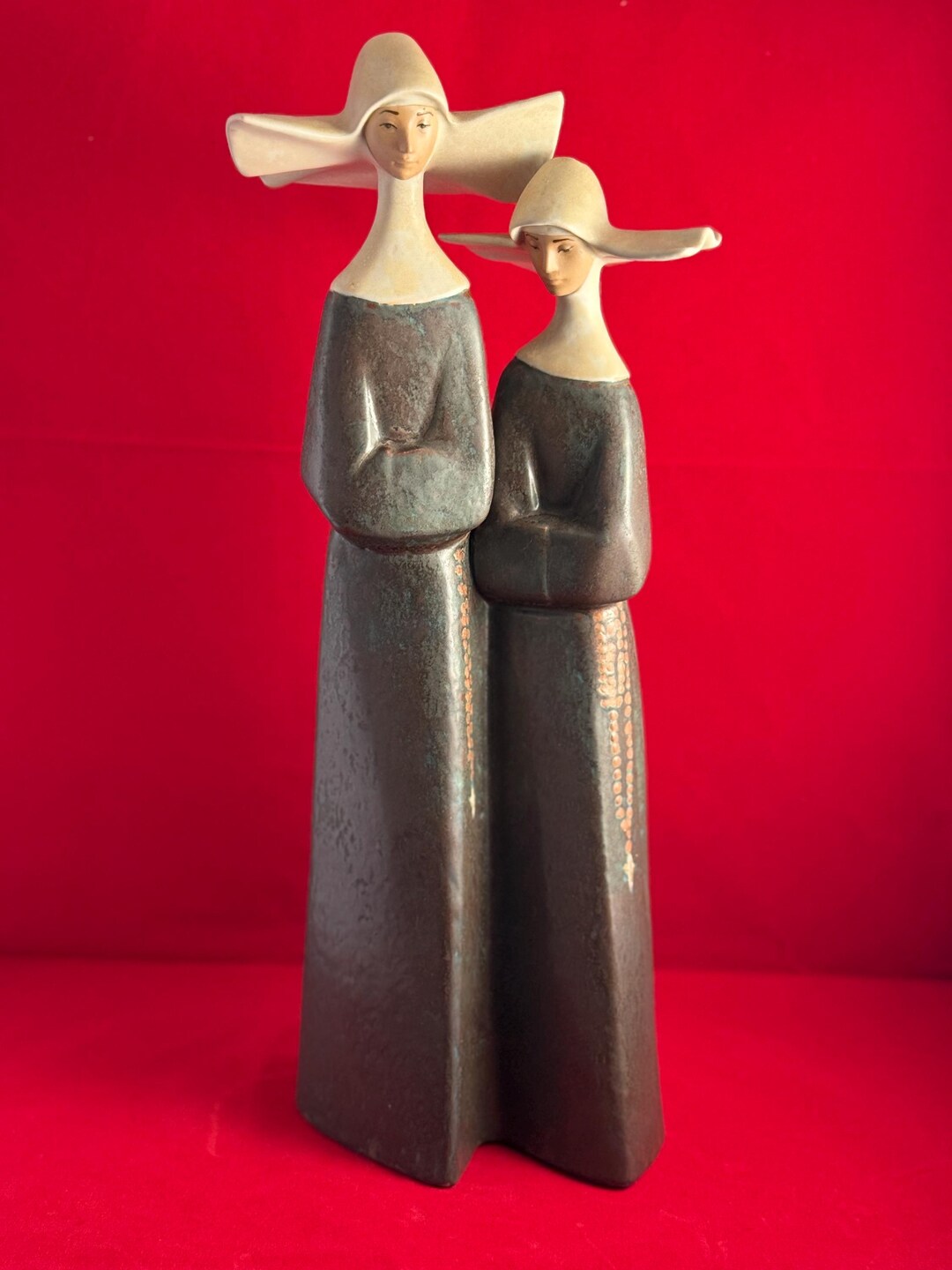 Vintage Lladró Figurine of Two Nuns Elegant Ceramic Artwork, Spain - Etsy