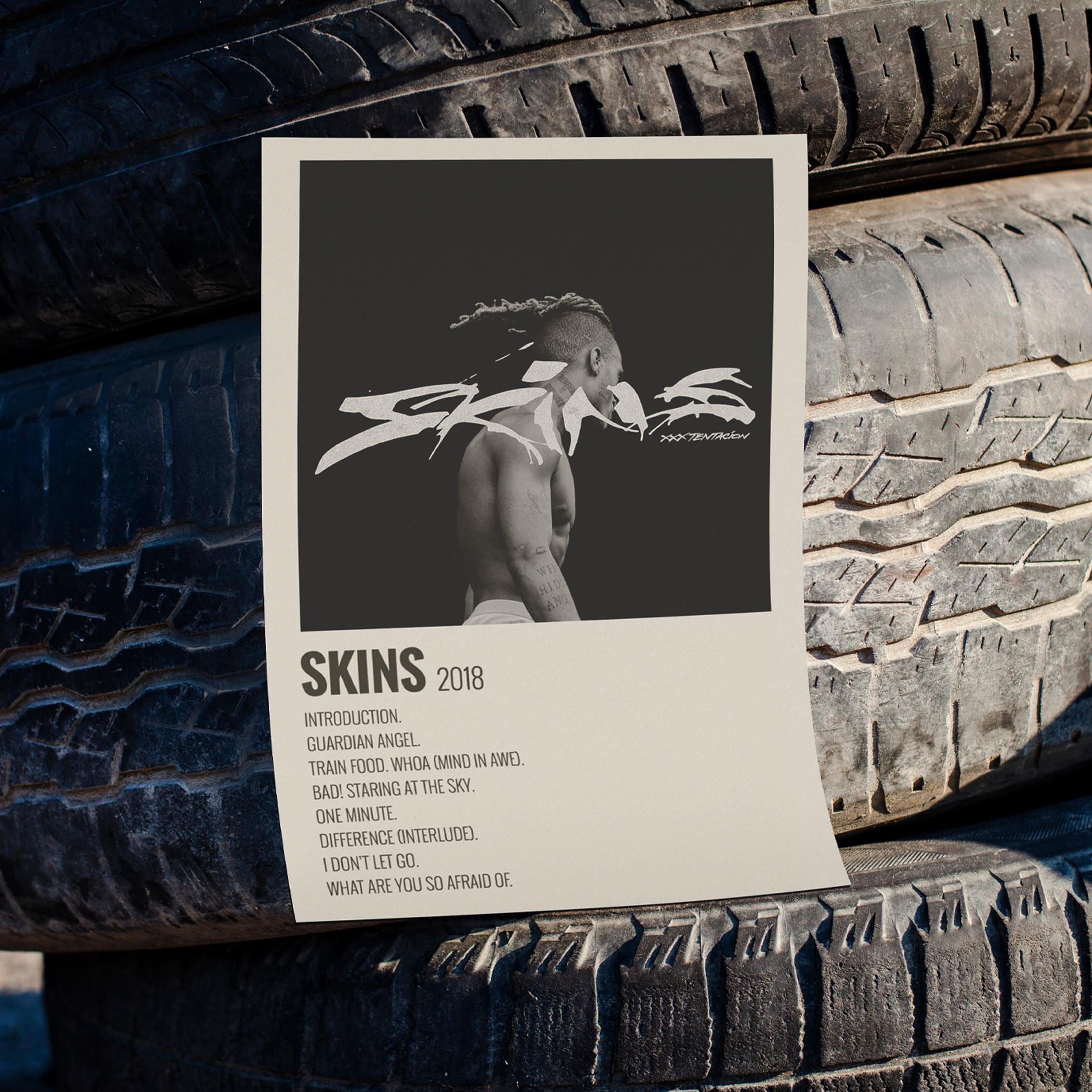 Xxxtentacion Album Poster, SKINS 2018 Album Poster, SKINS Album Cover Print, Music Poster, Hip ...