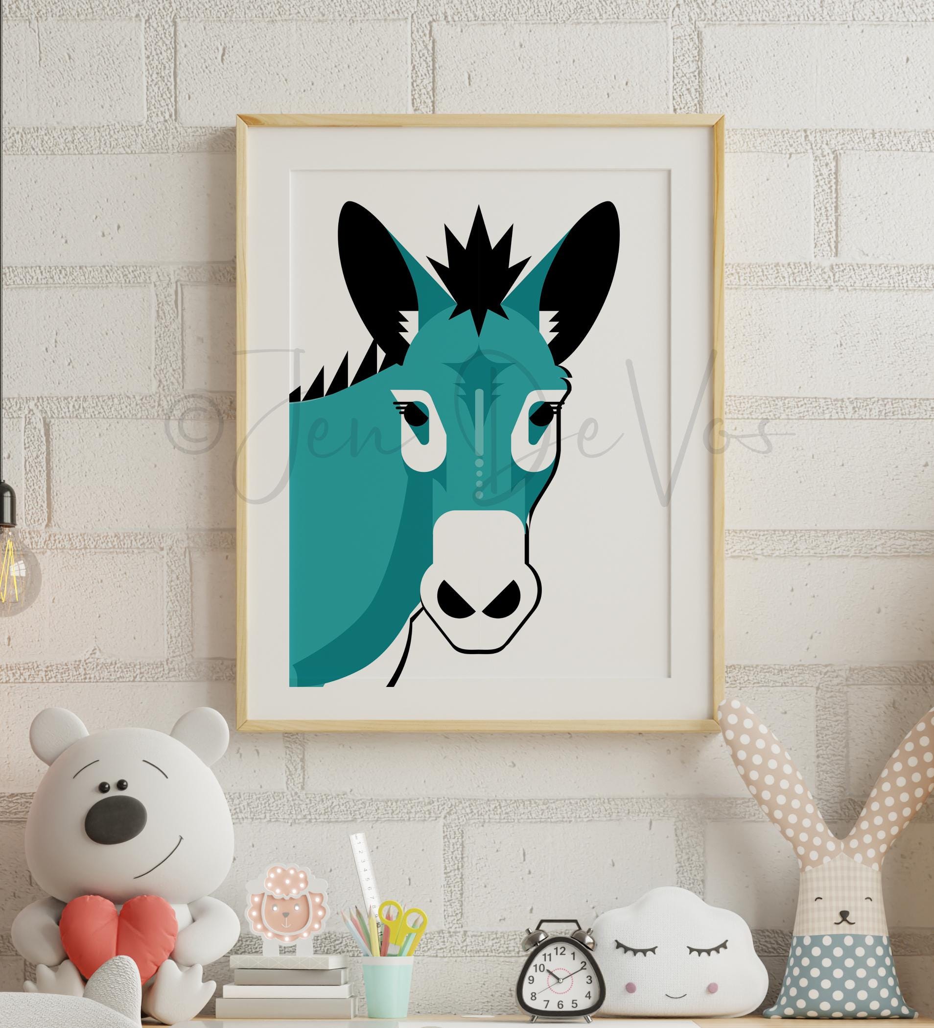 Original Art, Wild Donkey, Burro, Printable Wall Art, Wildlife, West ...