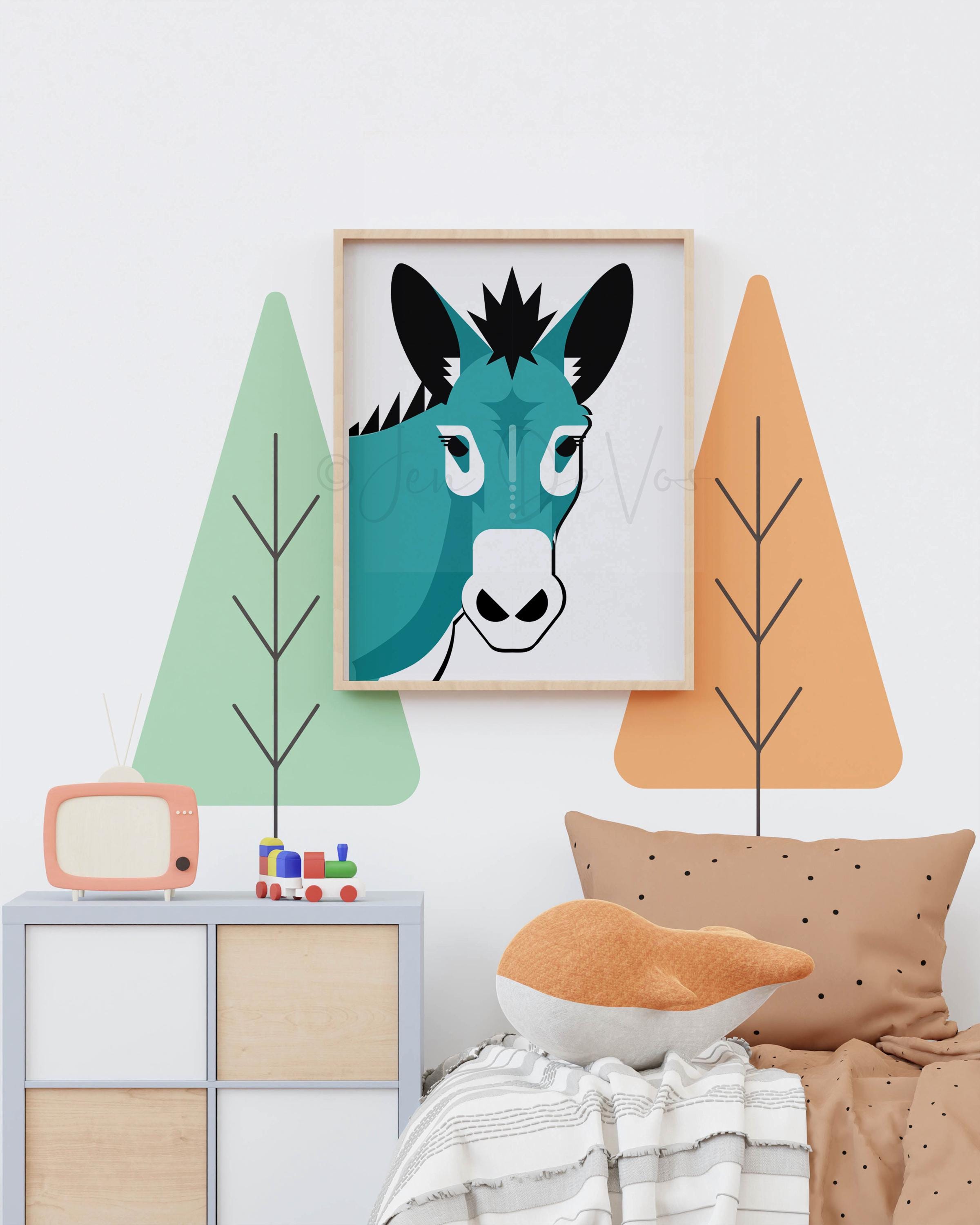 Original Art, Wild Donkey, Burro, Printable Wall Art, Wildlife, West ...