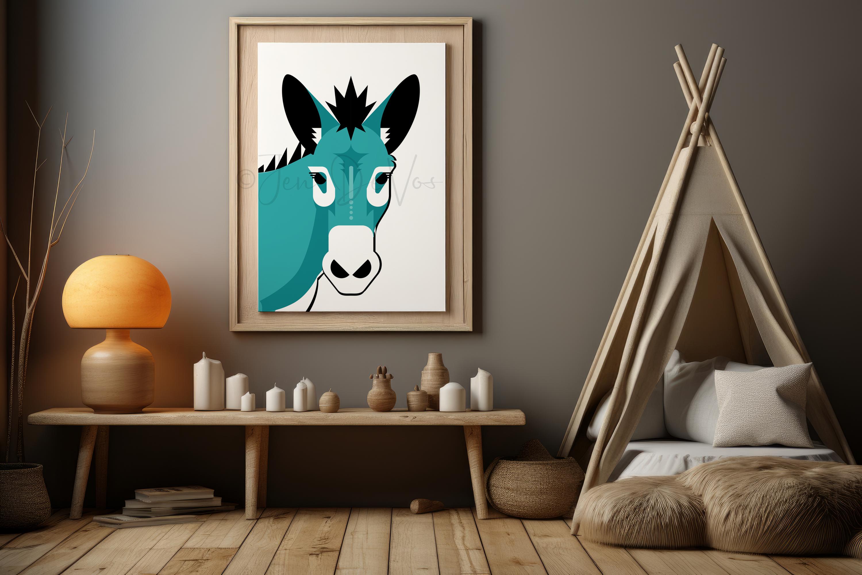 Original Art, Wild Donkey, Burro, Printable Wall Art, Wildlife, West ...
