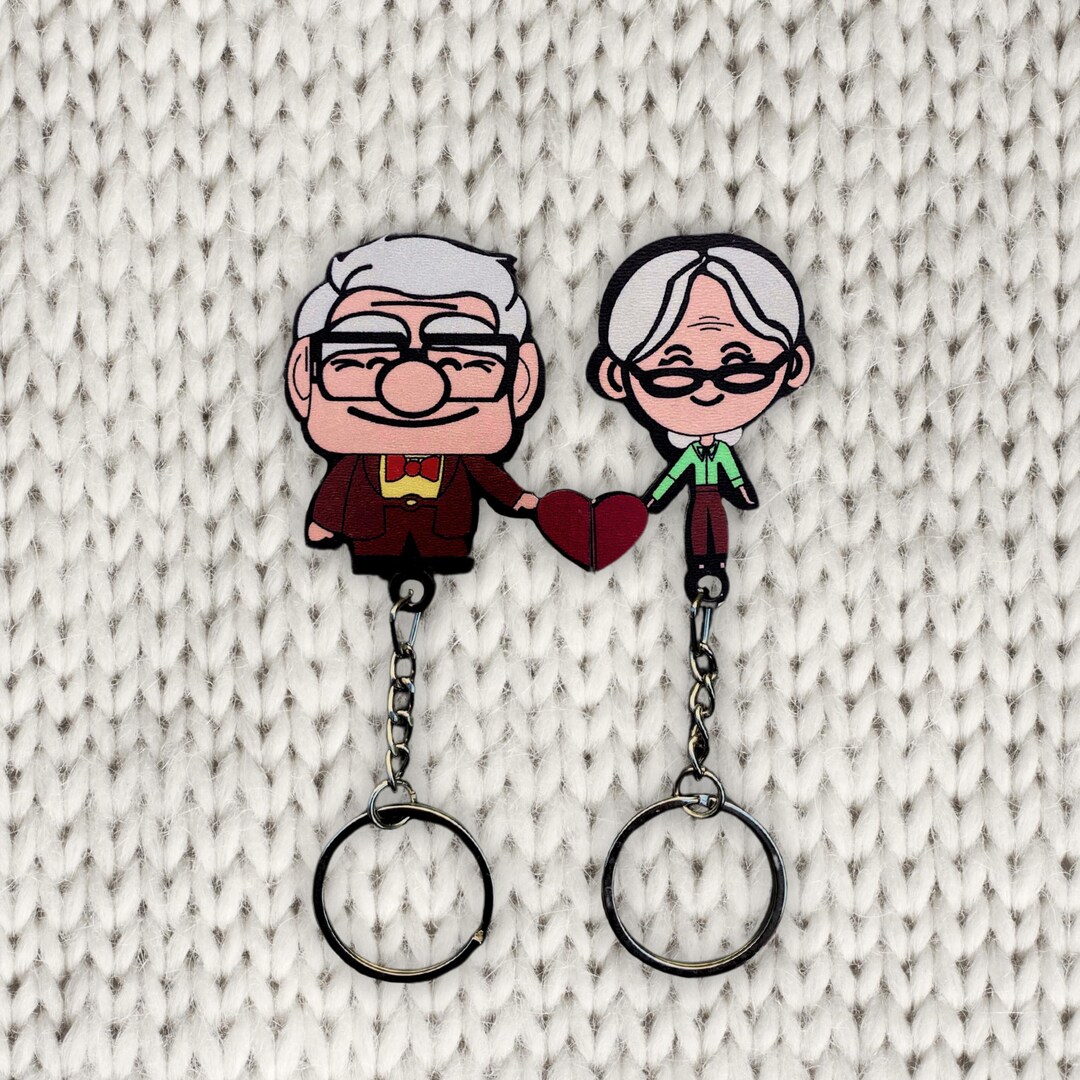 Up Movie Inspired Carl and Ellie Keys, up Movie Key Rack, Cartoon Keys ...