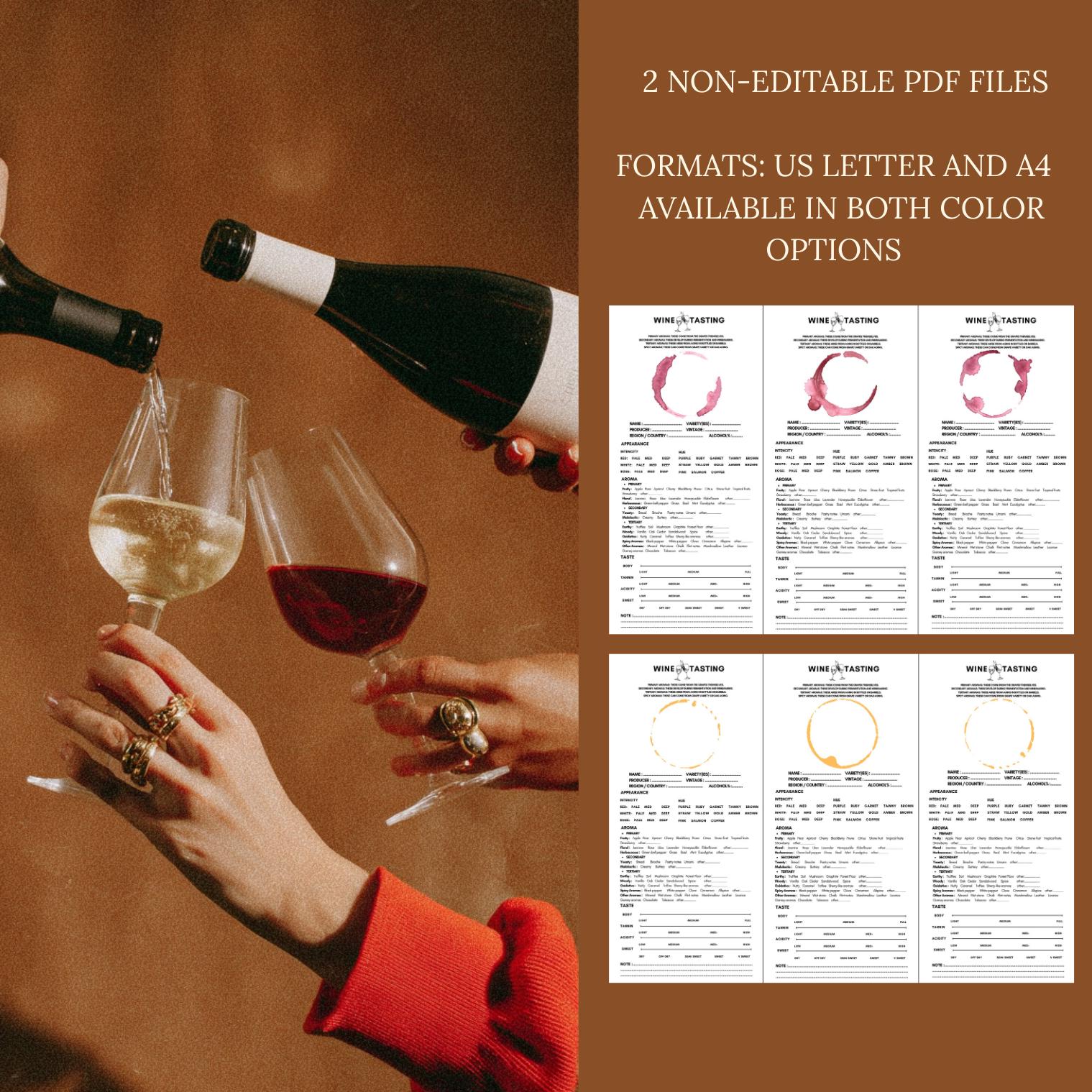 Red and White Wine Tasting Scorecards, Wine Tasting Mats Score Sheets ...