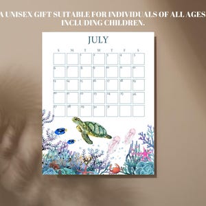 2025 Printable Sea Life Under the Sea Dated Calendar Ocean Animals Wall ...
