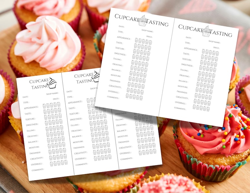 Printable Cake and Cupcake Tasting Scorecard, Bakeoff, Cake Tasting for ...