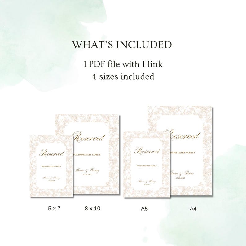 Editable Brown Reserved Seat Wedding Signs Canva Template, Custom ...