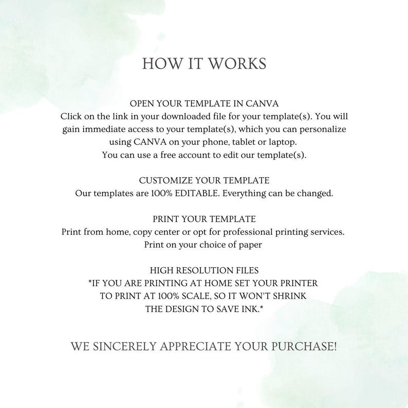 Editable Green Toile Floral Wedding Reception Menu Canva Template ...