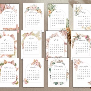 2025 Printable Rustic Calendar Aesthetic Dated 5x7 Desk Portrait Dorm ...