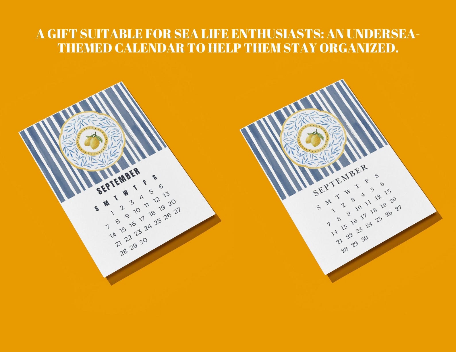 2025 Printable Lemon Blue Tiles Calendar Sicily Italy Inspired Dated ...