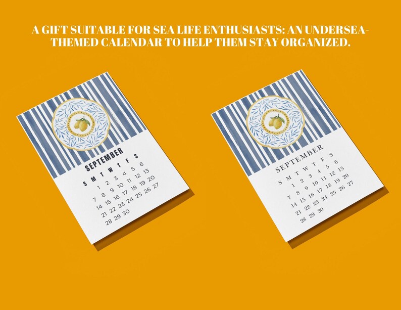 2025 Printable Lemon Blue Tiles Calendar Sicily Italy Inspired Dated ...