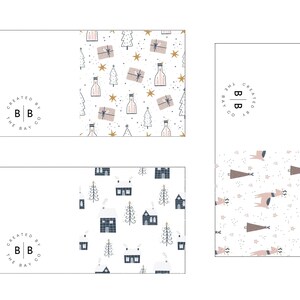 Set of 18 Printable 3x3 Minimal Christmas Cards, Assorted Mini Holiday ...