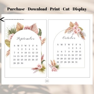 2025 Printable Rustic Calendar Aesthetic Dated 5x7 Desk Portrait Dorm ...