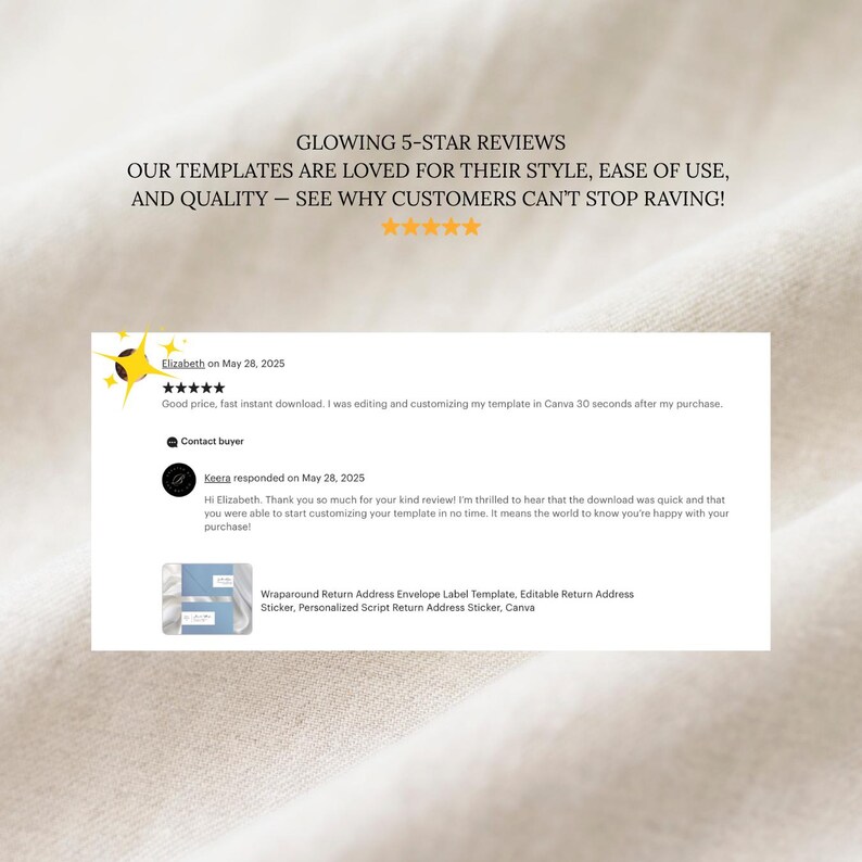 Wraparound Return Address Envelope Label Template, Editable Return ...