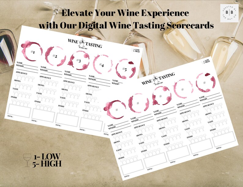 Printable Blind Wine Tasting Scorecards, Wine Party Supplies, Wine ...