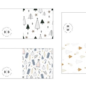 Set of 18 Printable 3x3 Minimal Christmas Cards, Assorted Mini Holiday ...