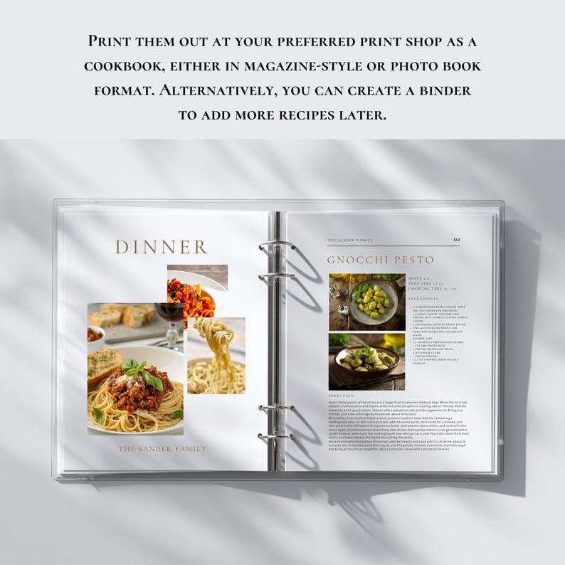 Editable Simple Family Cookbook Template: Minimalist Recipe Book Design ...